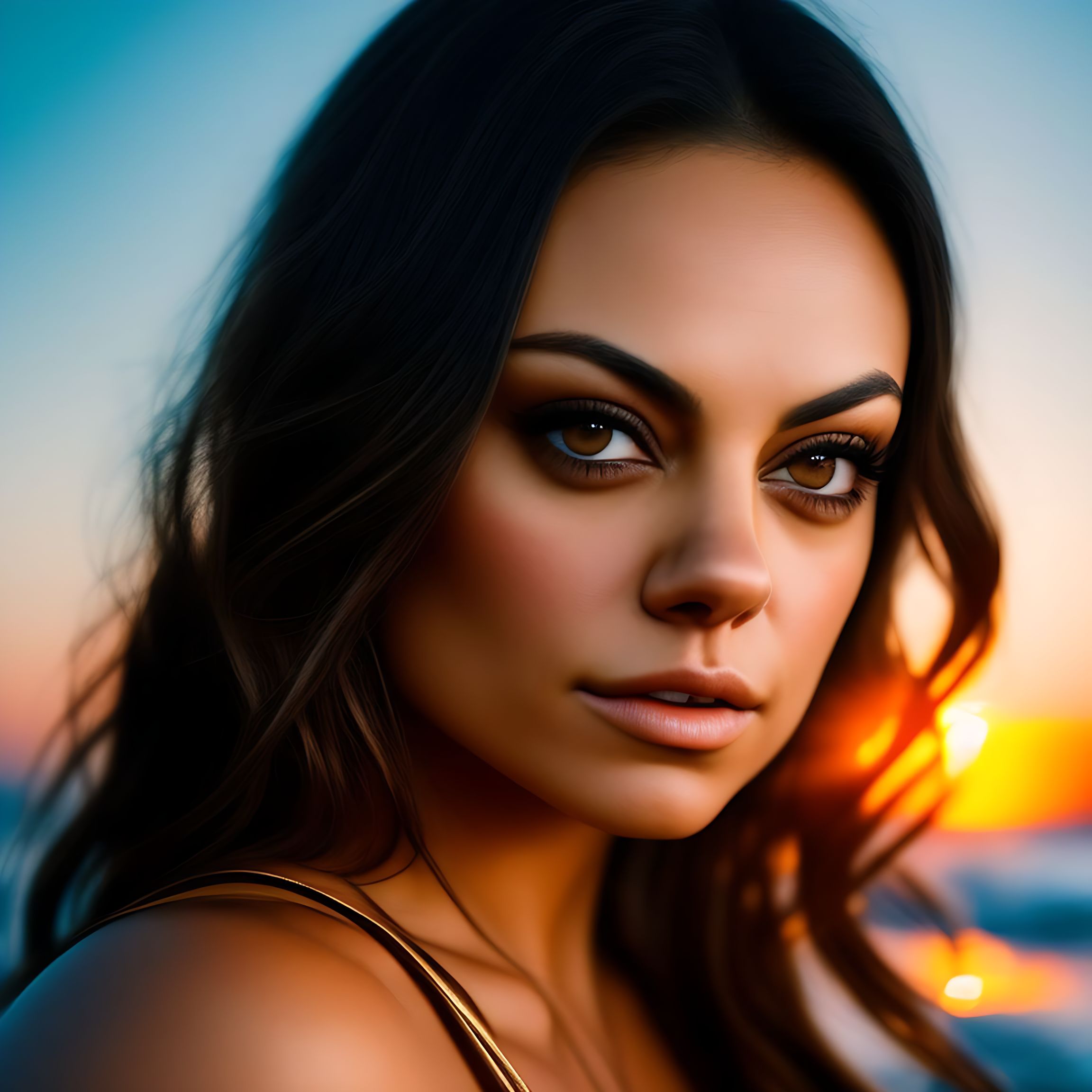 totes: photo realistic portrait of Mila Kunis, centered in frame ...