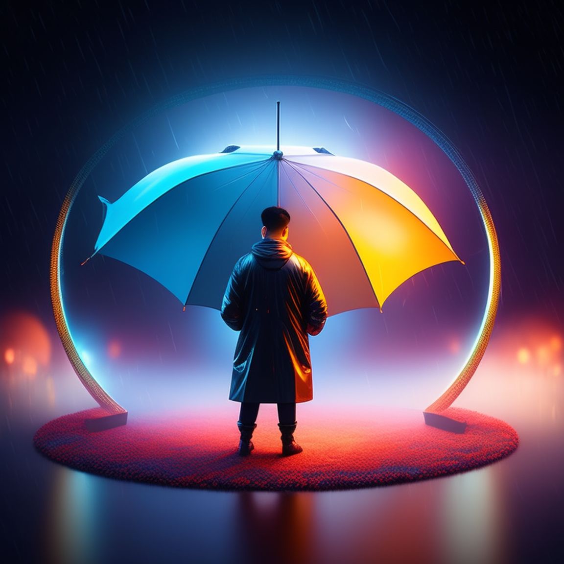 evil-turtle13: chinese fatboy raincoat in hard raining