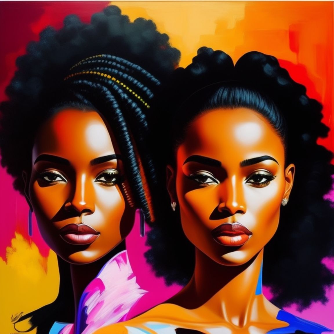 Beautiful African Women Paintings