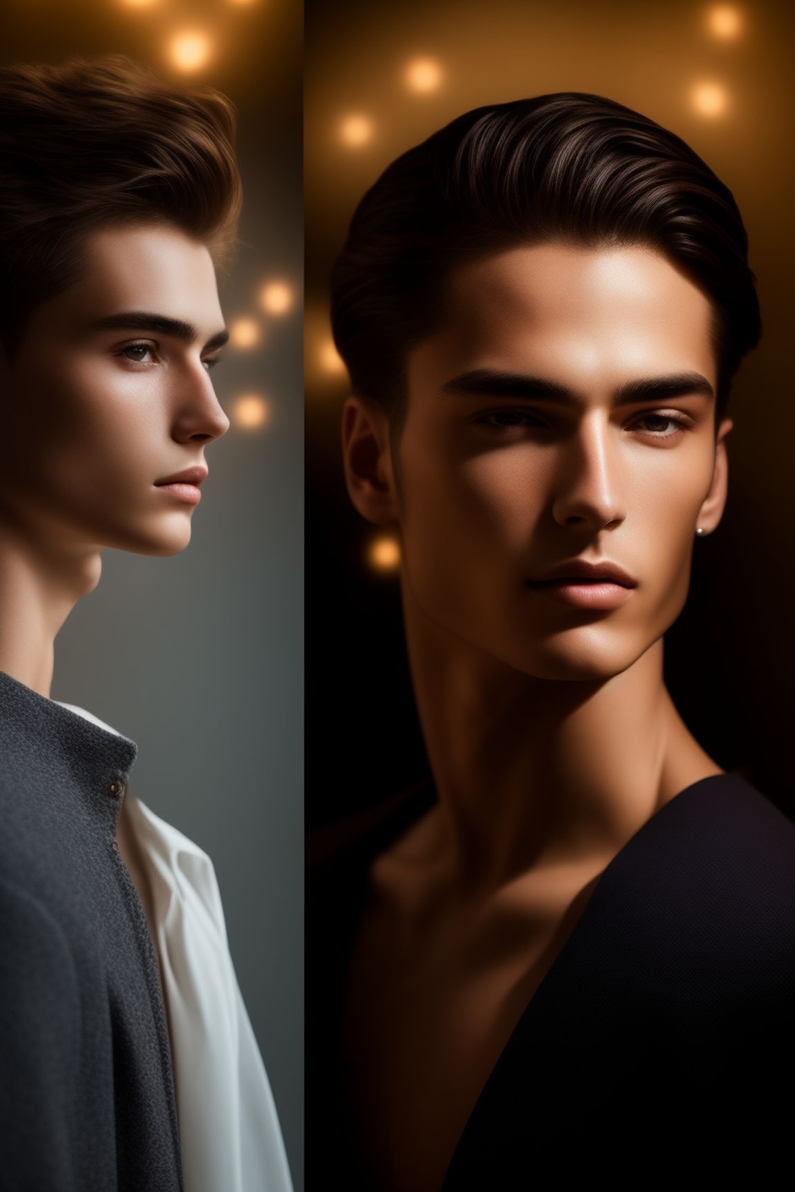 hidden-corgi103: A photo made out of two photos close-up of a male ...