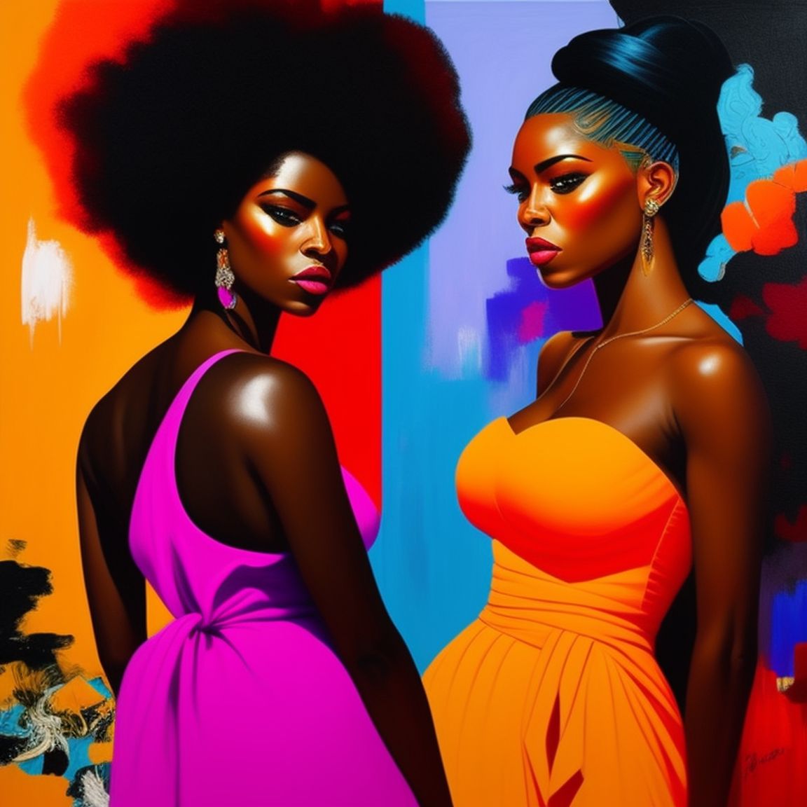 Beautiful Black Woman Painting