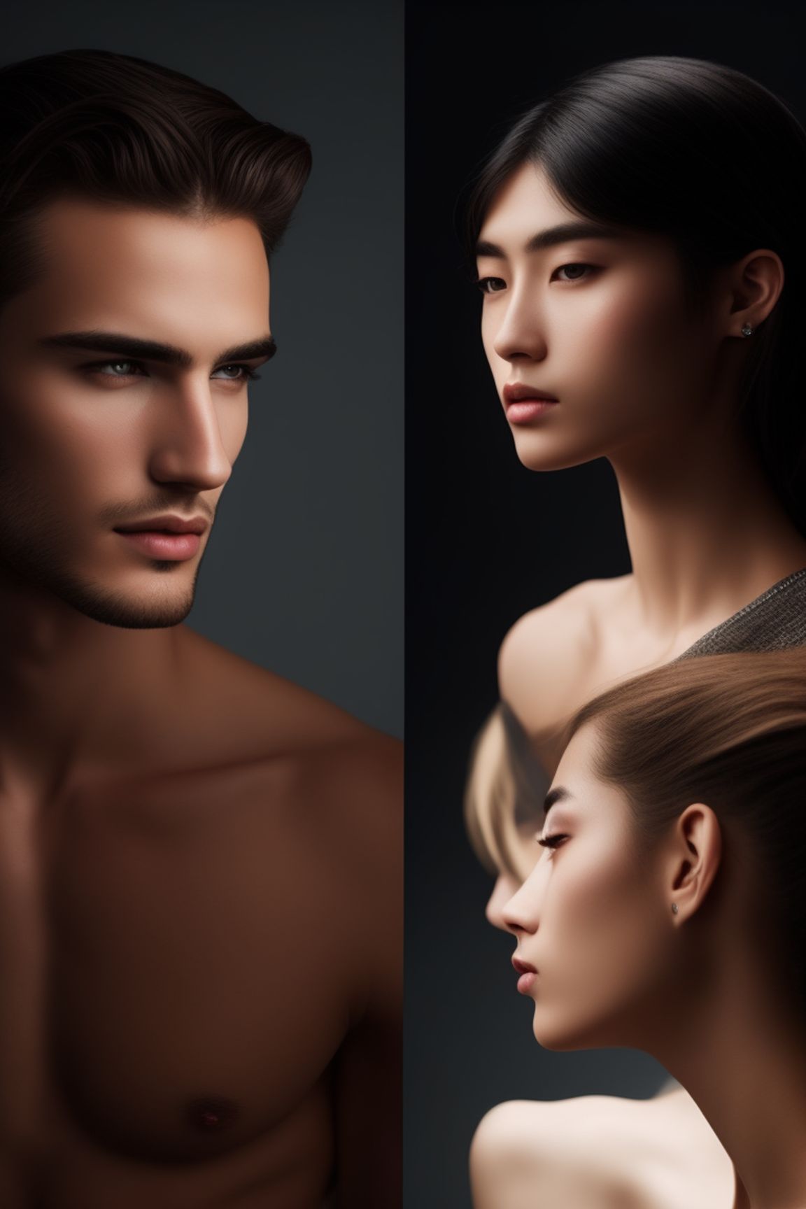 hidden-corgi103: A photo made out of two photos close-up of a male ...