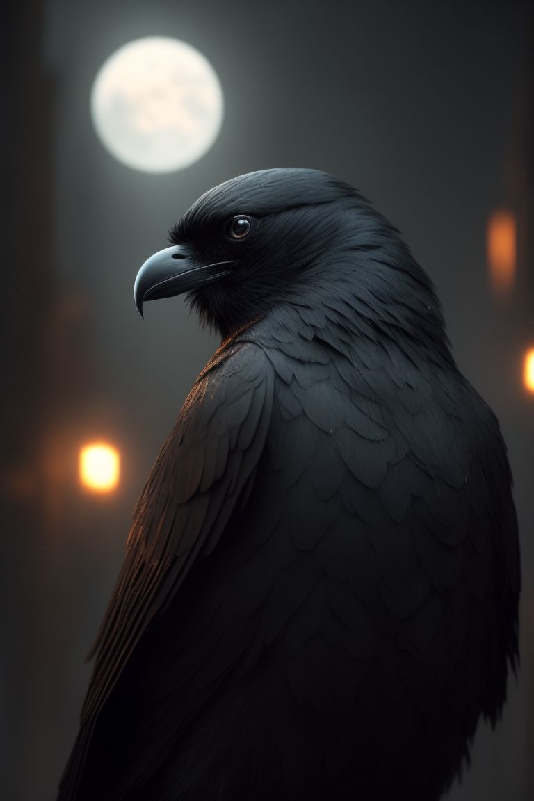 moral-turtle525: a black Raven, photorealistic, trending on artstation ...