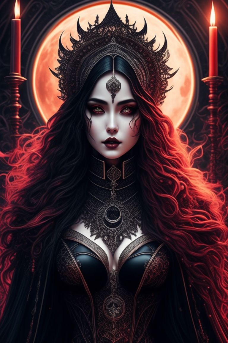 dreary-wren426: ornate, intricate details, beautiful moon goddess ...