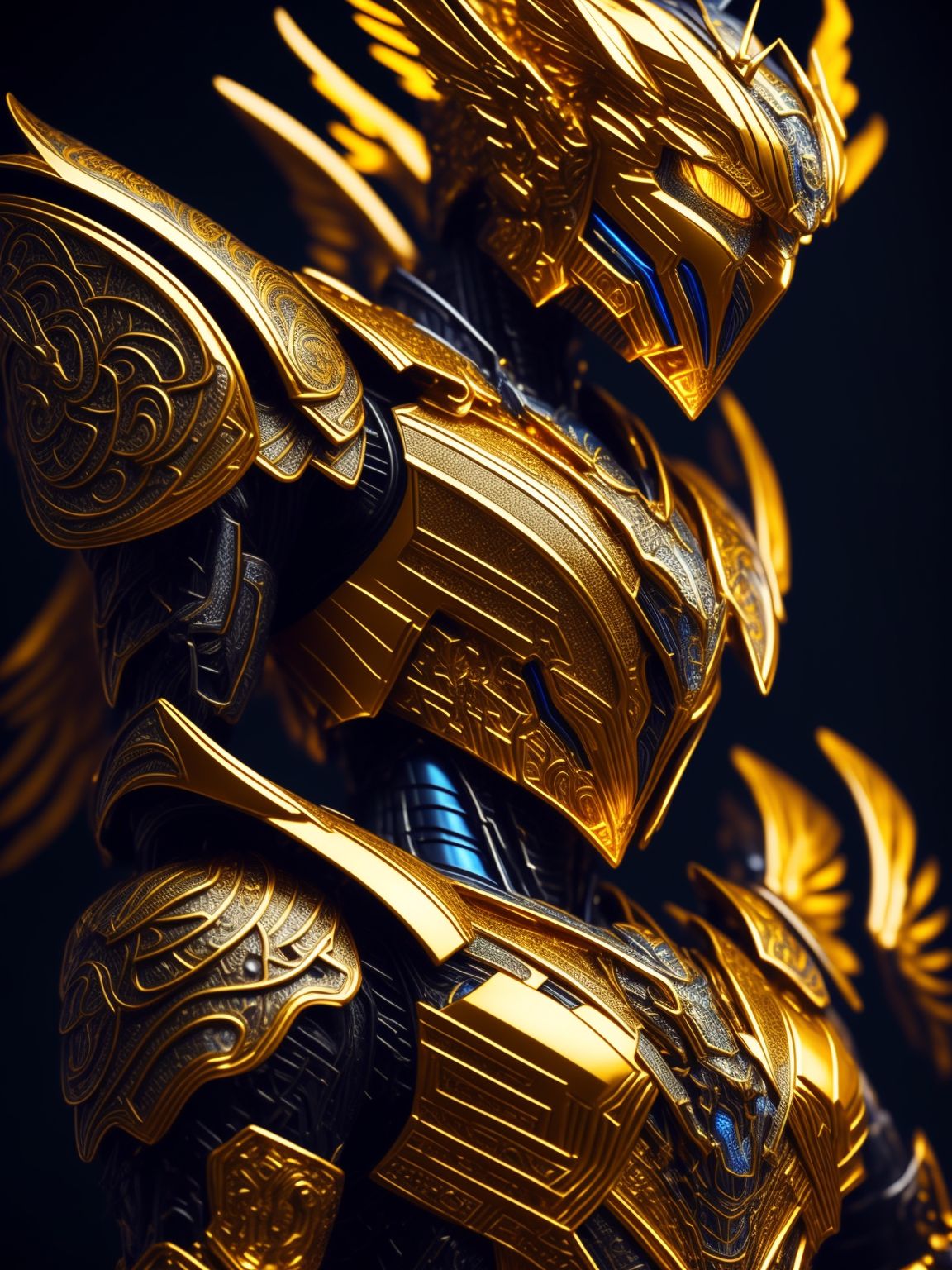 Bumblebee: Transformers Bumblebee Archangel Futuristic Gold Glowing ...