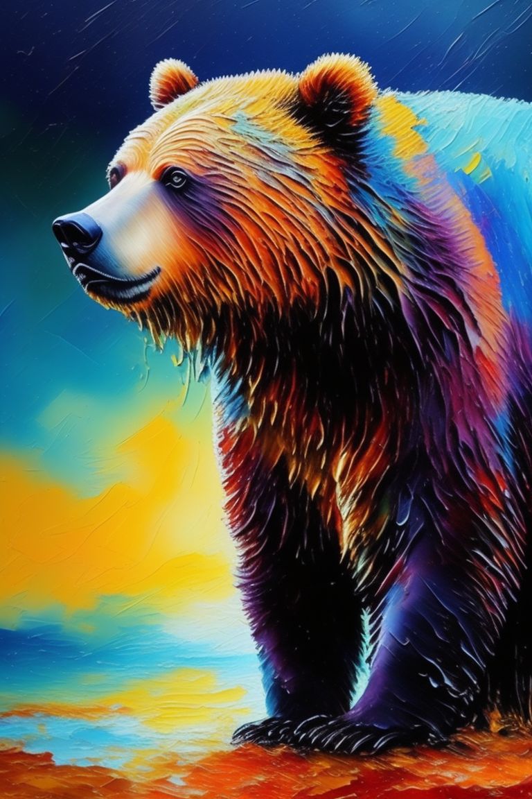 Grizzly Bear Face Side