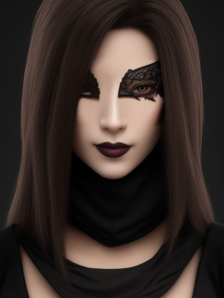 medical-wren930: Add a black masquerade mask in the shape of a bird ...