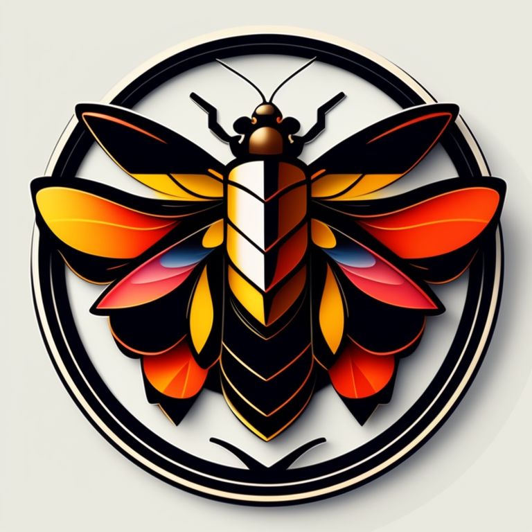 useful-crow355: Insect logo design, shield formed from insect body ...