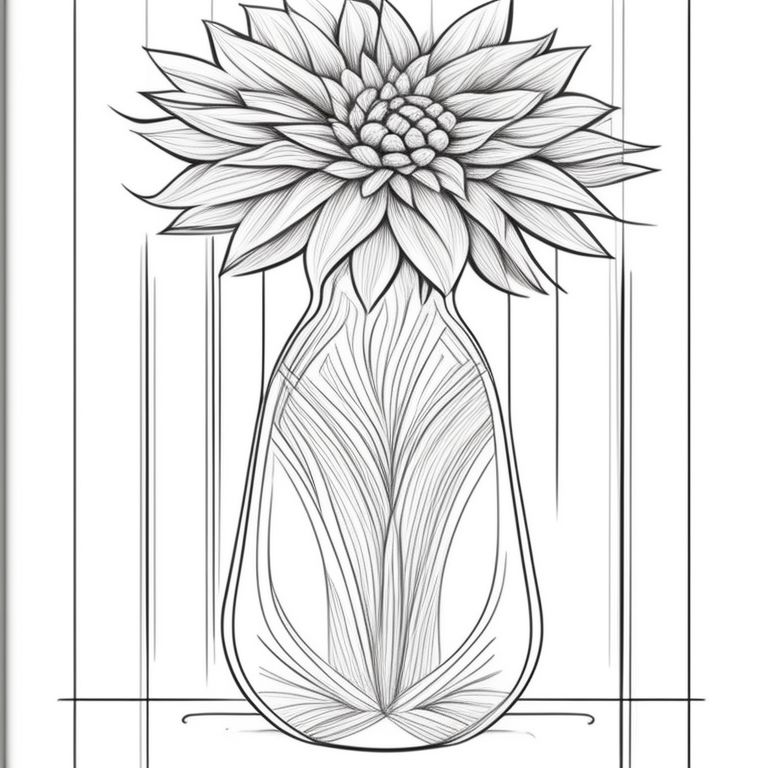 Empty Flower Vase Coloring Pages