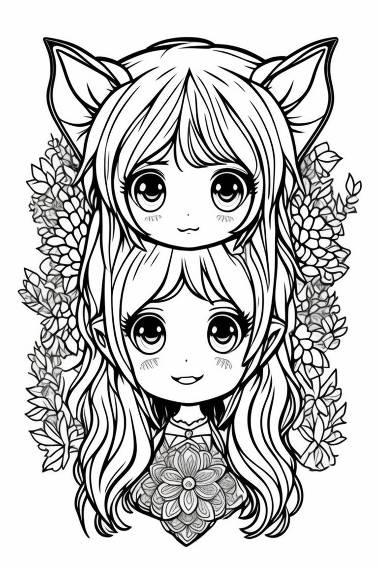 Coloring Pages Of Anime Animals