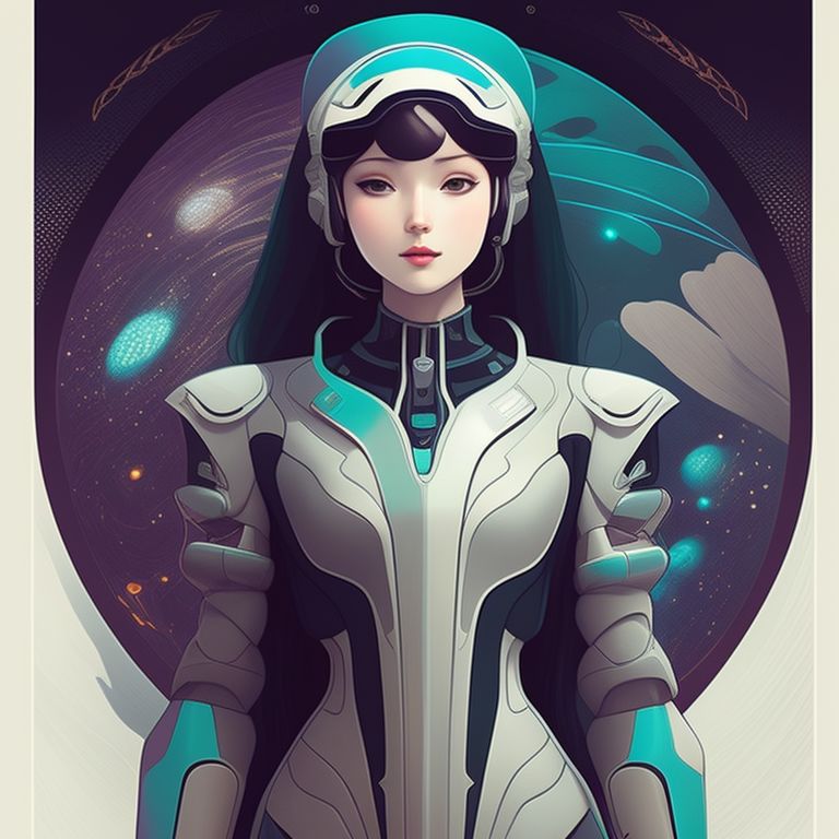 CADMUS: a cute girl, (((ciano hair))), funny, punk jeans coat, 80s, character illustration, art ...