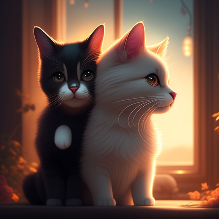 Anime Cat And Dog Love