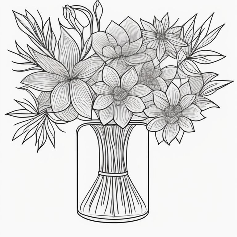 Empty Flower Vase Coloring Pages