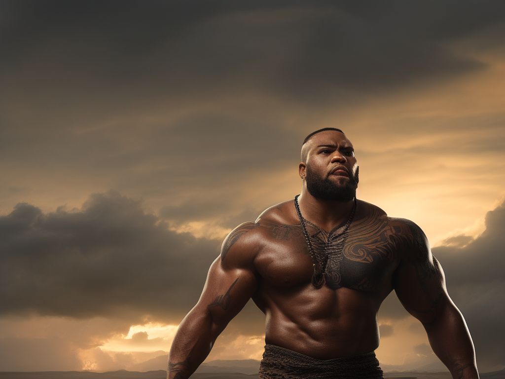 aged-shrew466: huge Samoan man with big muscles