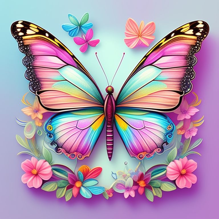 Rainbow Butterfly Clipart