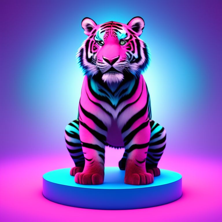 3d Purple Tiger Wallpaper