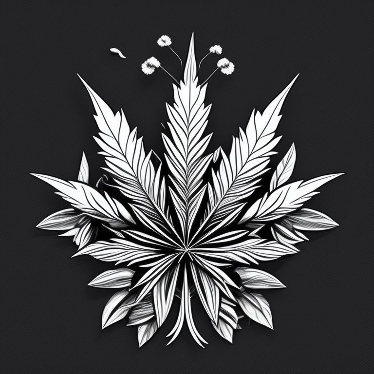 Tribal Pot Leaf Drawing