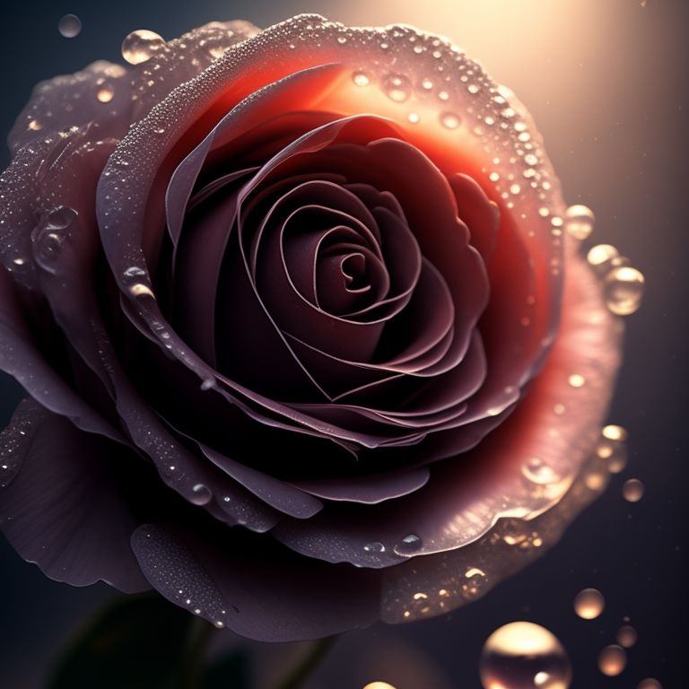 sensorium: A black rose, amazingly fluid, detailed, 3d fractals, light ...