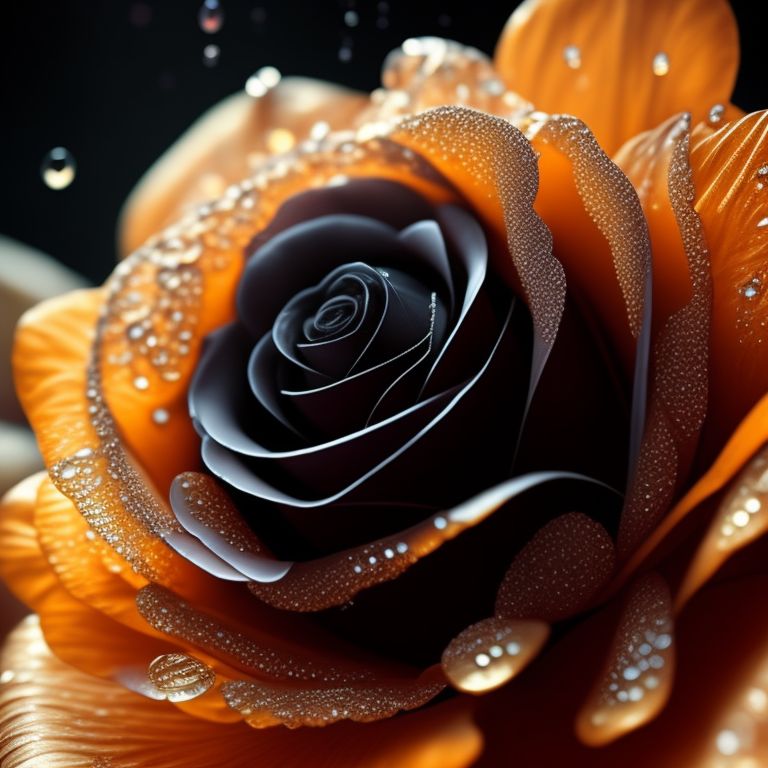 sensorium: A black rose, amazingly fluid, detailed, 3d fractals, light ...