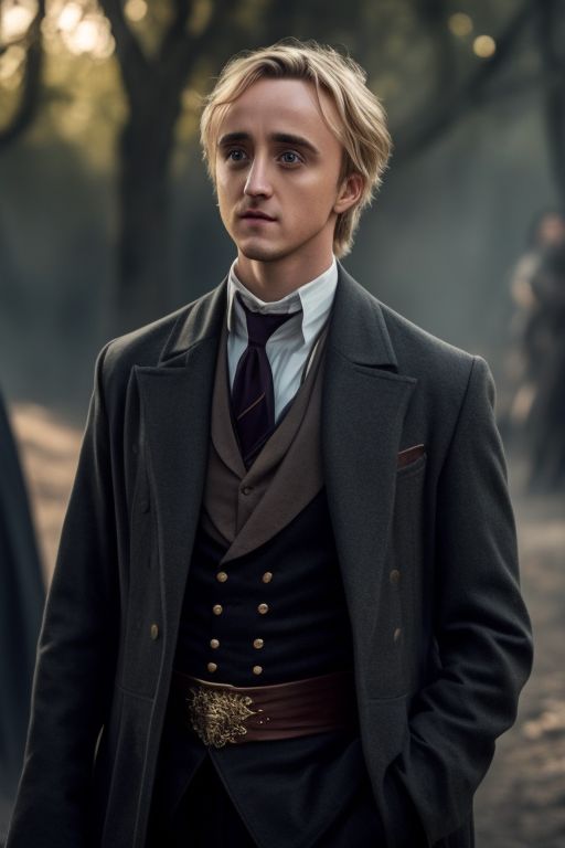 Fedoraxsa: realistic harry potter movie scene of tom felton