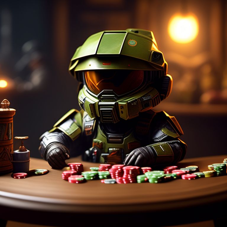 same-eland518: portrait Master Chief from Halo playing poker, sitting ...