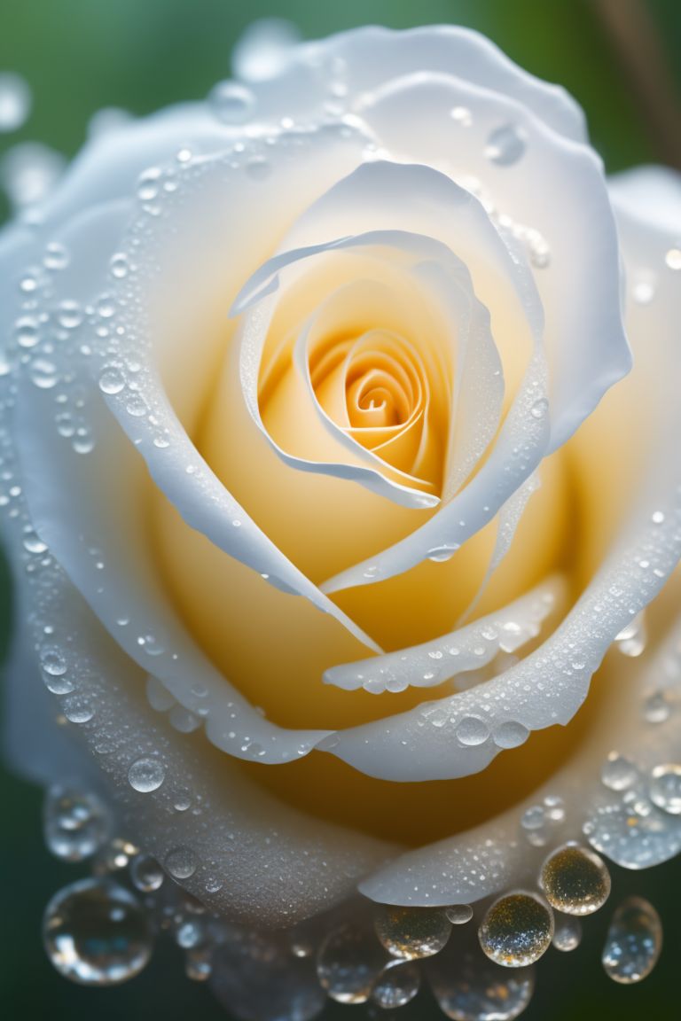 White Rose With Water Drops Wallpaper