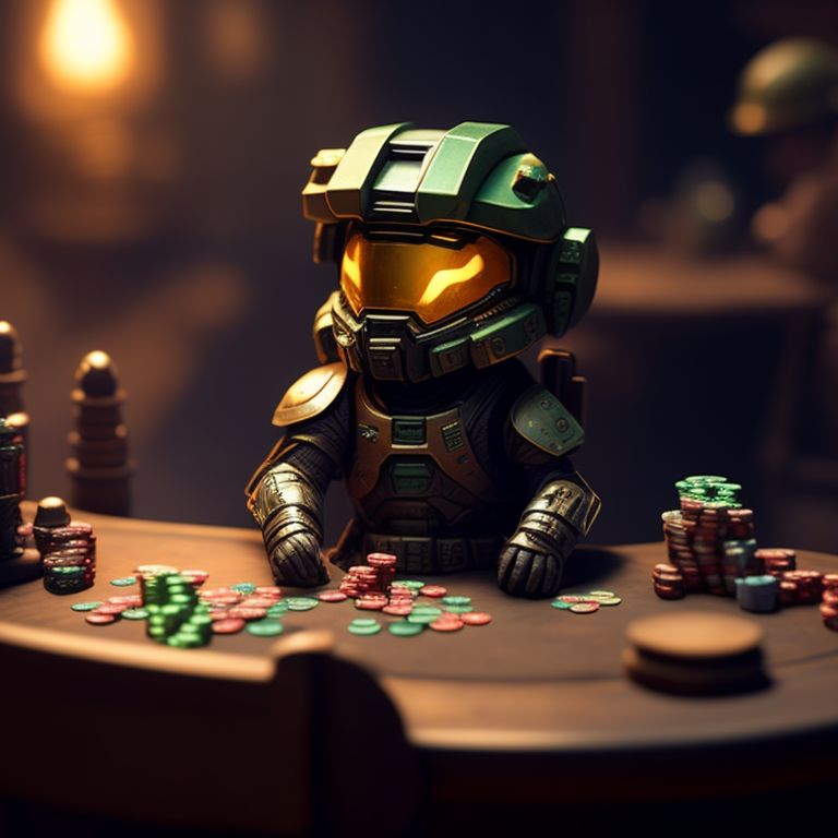 same-eland518: master chief from halo, playing poker at a table in an ...