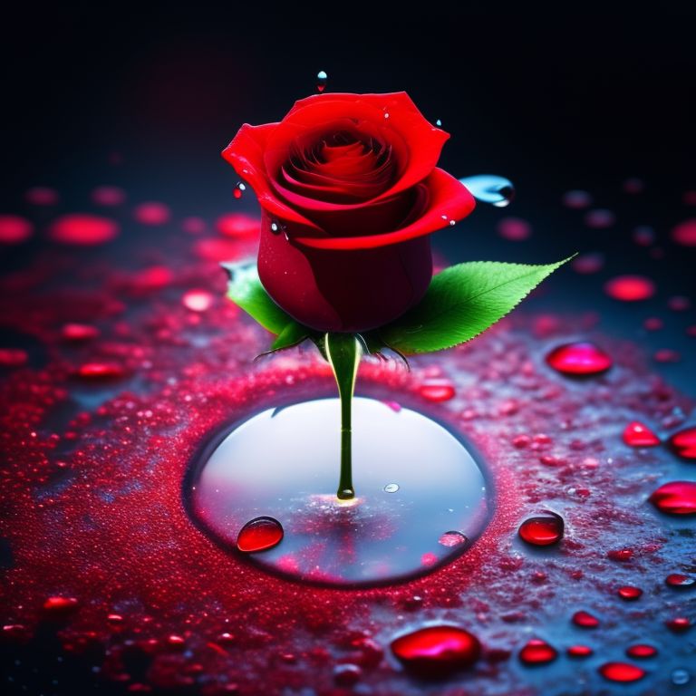 puny-okapi479: A red rose, amazingly fluid, detailed, 3d fractals ...