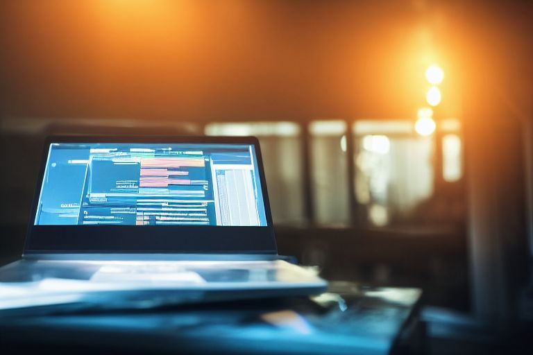 spiffy-mouse640: Programmer working on laptop computer with financial ...