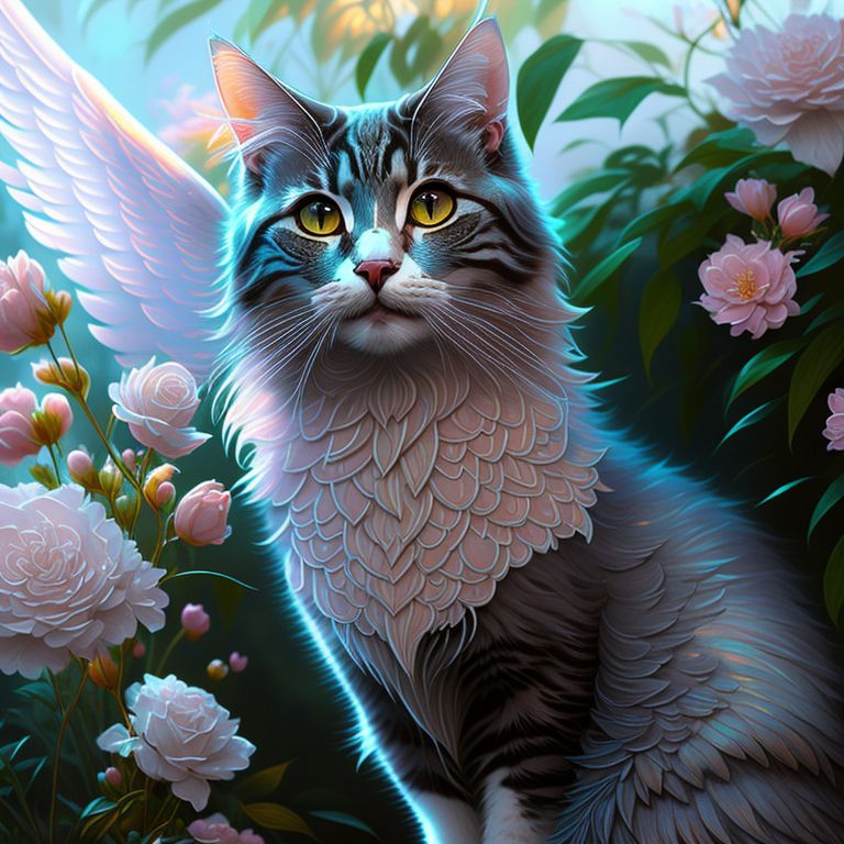 Fantasy Cats With Wings