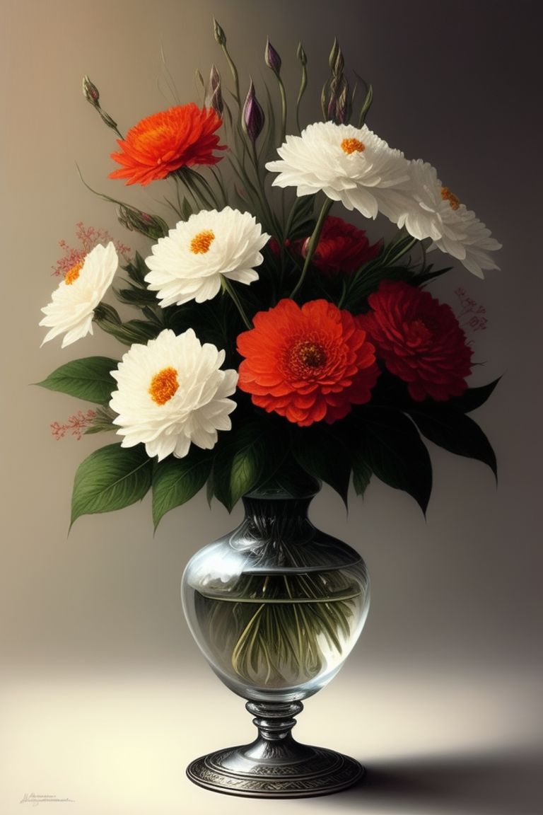 Flowers In Vase Simple Paintings