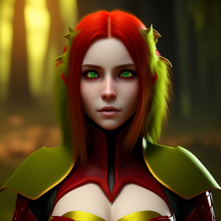 sol1mrx: Young adult Female half-human, green skin, long ears, short ...