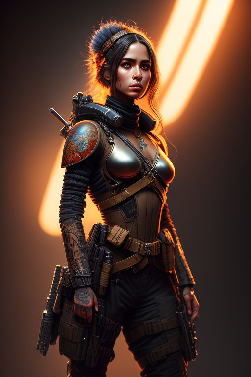 CreativeMind: An ant girl with war clothes and tattoos Highly detailed ...