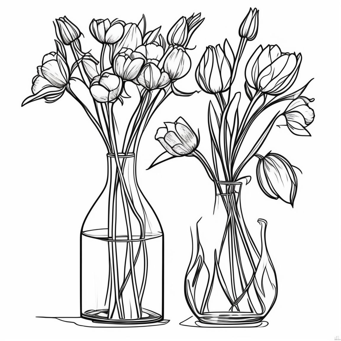 Vase Line Drawing