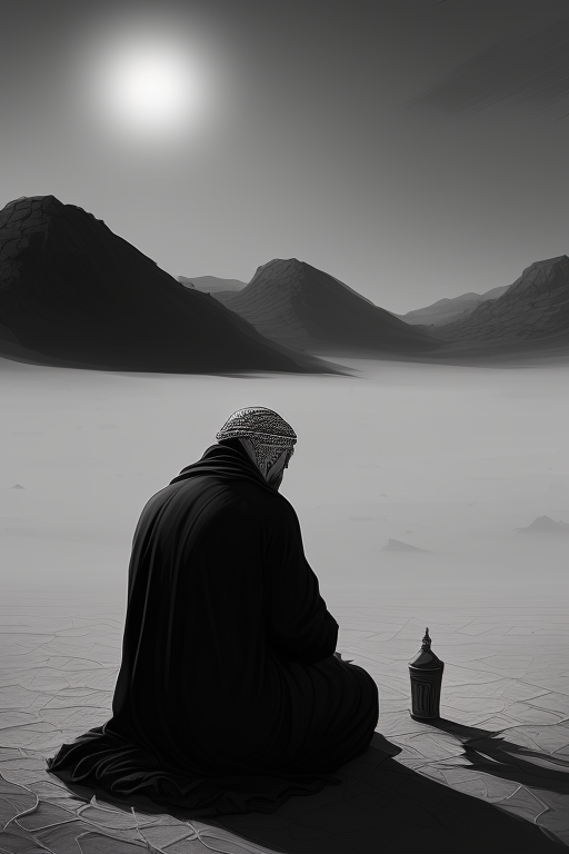 unique-finch378: muslim in desert praying salah