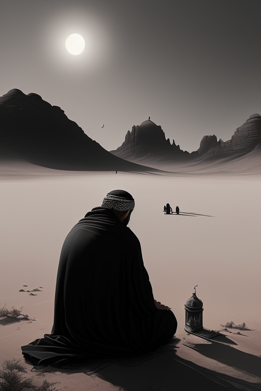unique-finch378: muslim in desert praying salah