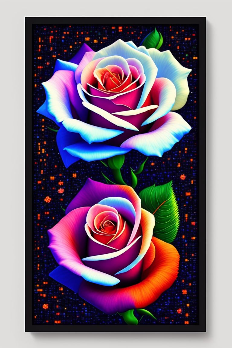 heathercooper: A rose as a mosaic of pixelated images, bioluminescent ...