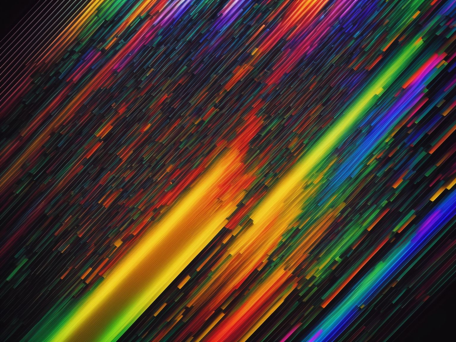 heathercooper: A rainbow as a mosaic of pixelated images, 3D, black ...