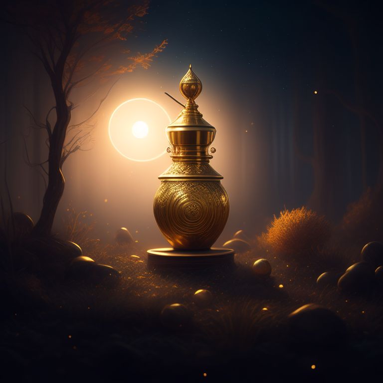 amelinlali: magic flask on dark background without details
