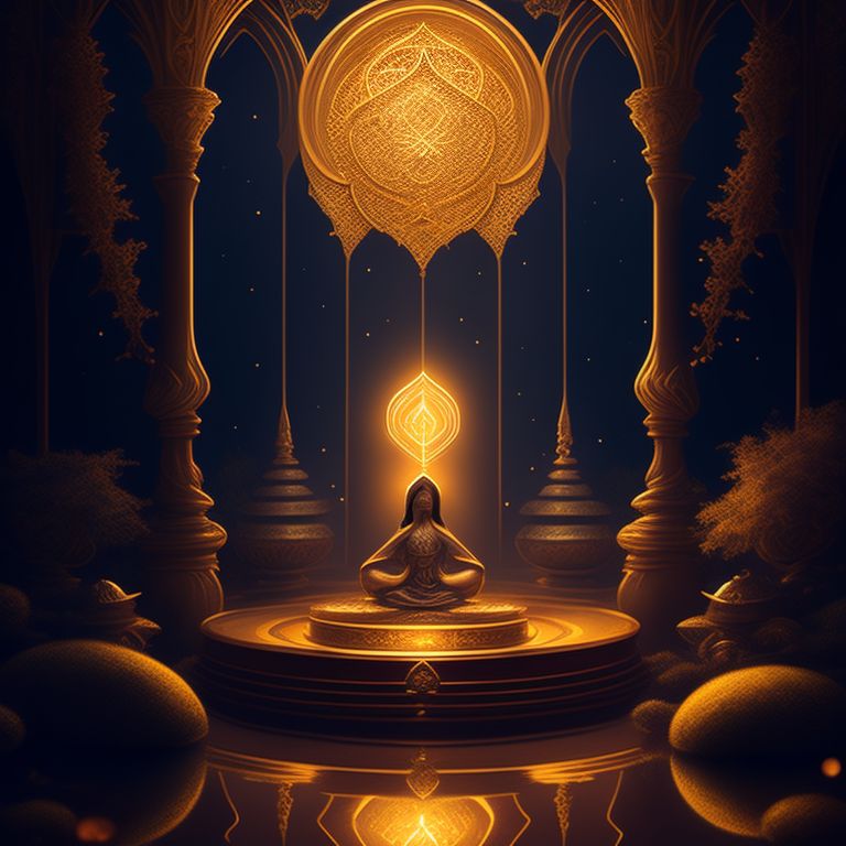 amelinlali: meditation university in magic style on dark background