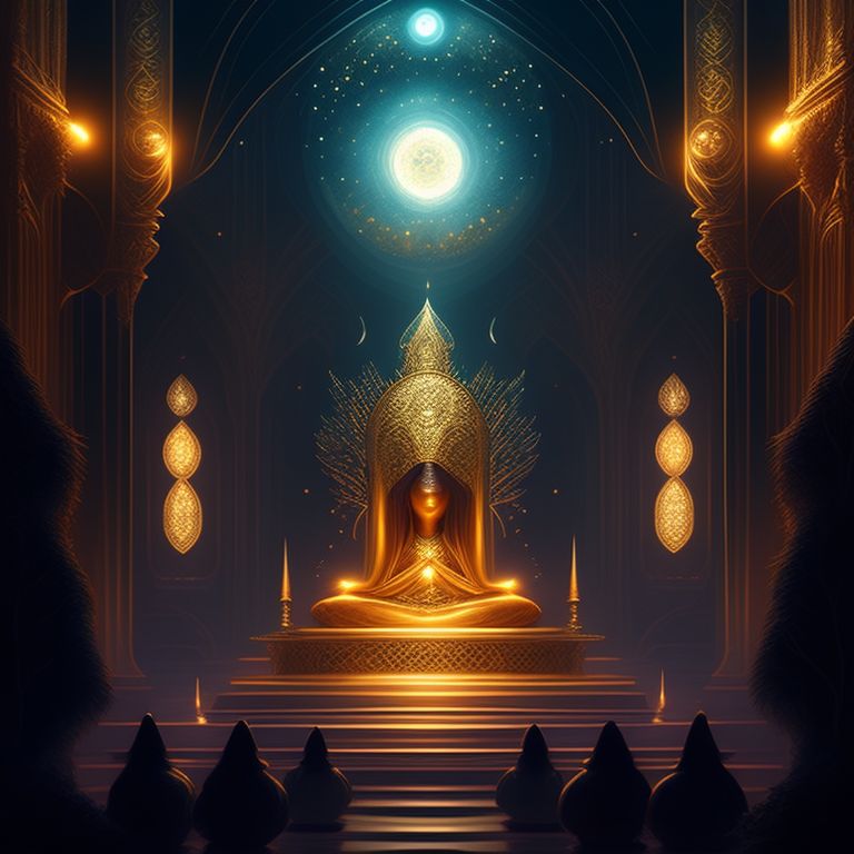 amelinlali: meditation university in magic style on dark background