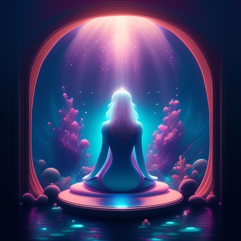 amelinlali: meditation teacher in magic style on dark background