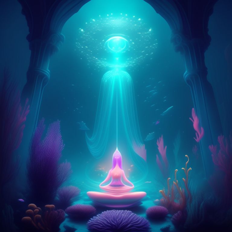 amelinlali: meditation teacher in magic style on dark background