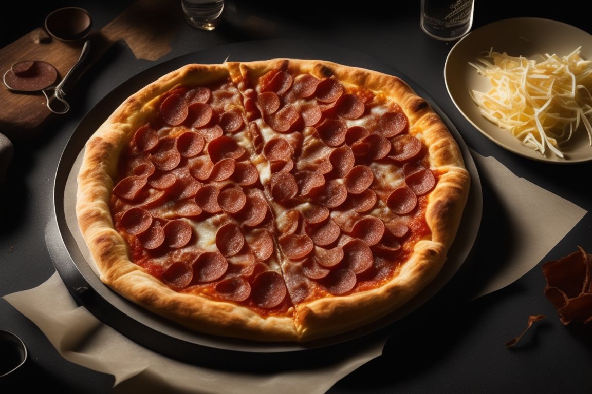 speedy-wasp862: Puff pastry pizza with sausage, bacon and cheese