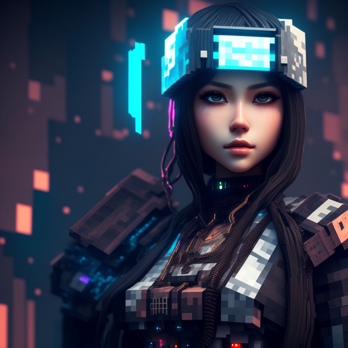 MShare: girl, cyberpunk, full body, character design, artstation, beautiful illustration, highly ...