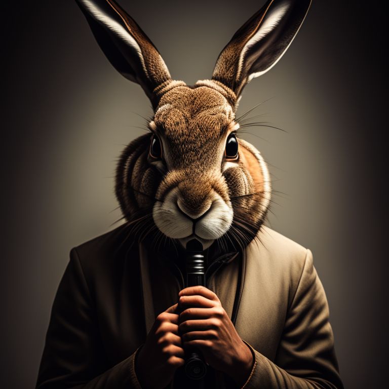 unruly-cod175: a killer in a hare mask with a jack in his hand