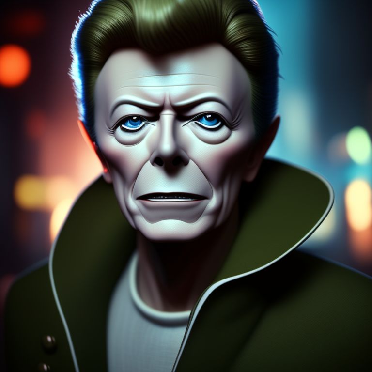 tame-tiger221: david bowie, cartoon style, 3D, Realistic