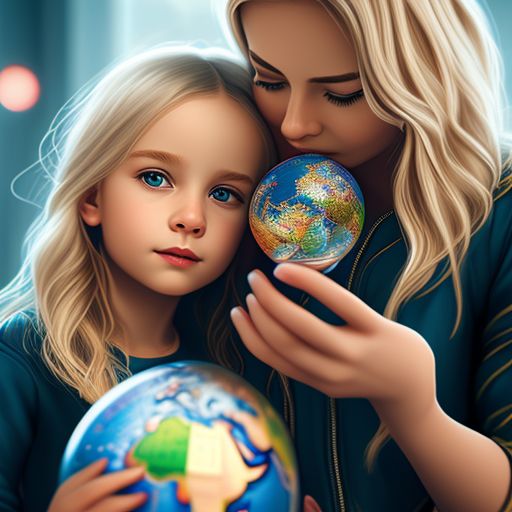 blind-deer721: blond woman and a blond little girl holding spherical ...