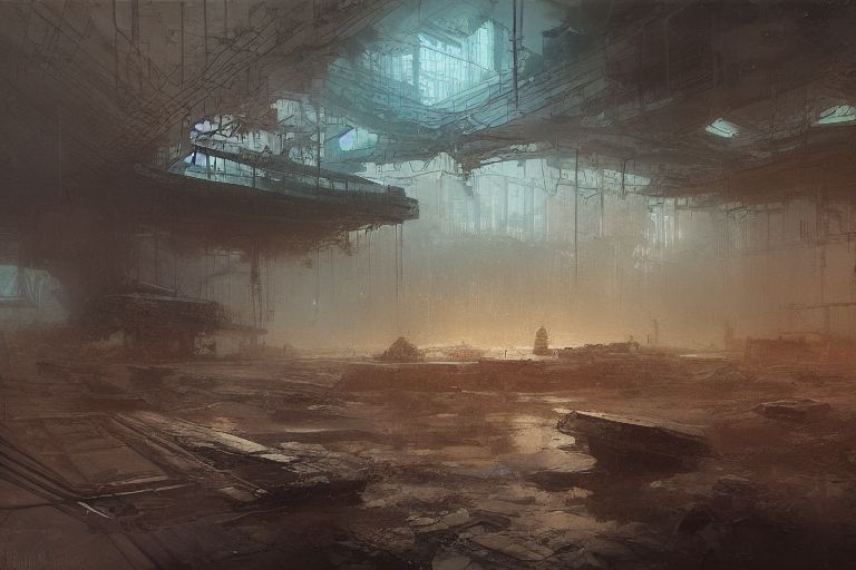 phsimile: soviet punk interior of celestial palace, gritty details ...