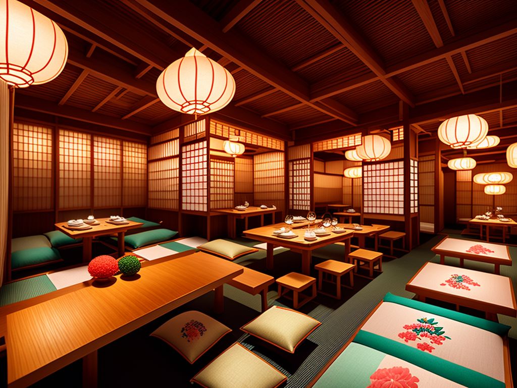 gifted-shrew475: Design a Japanese restaurant interior inspired by Wes ...